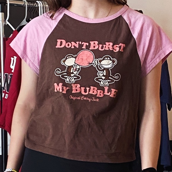 Tops | Bobby Jack Dont Burst My Bubble Brown Top | Poshmark